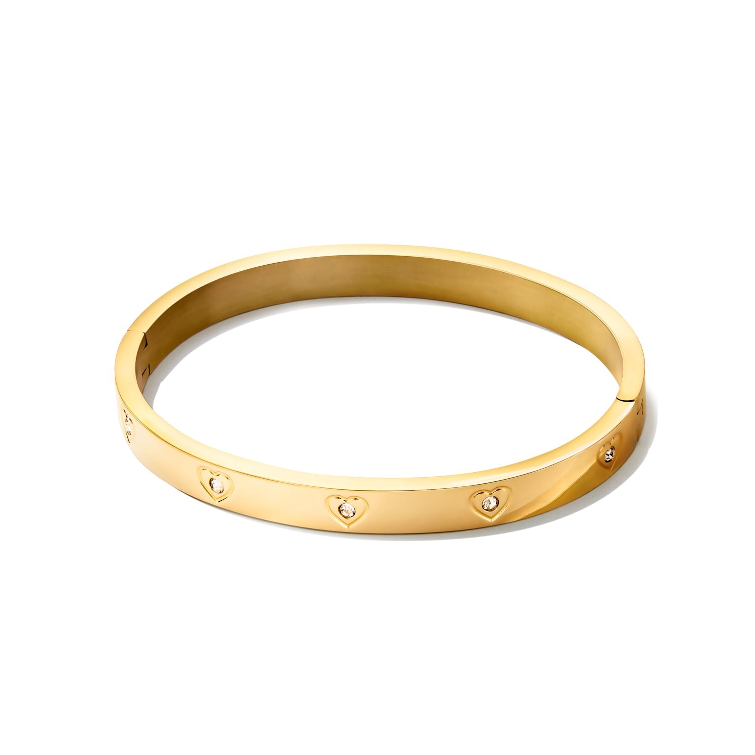 Statement Crystal Heart Bangle (Gold) – Abbott Lyon
