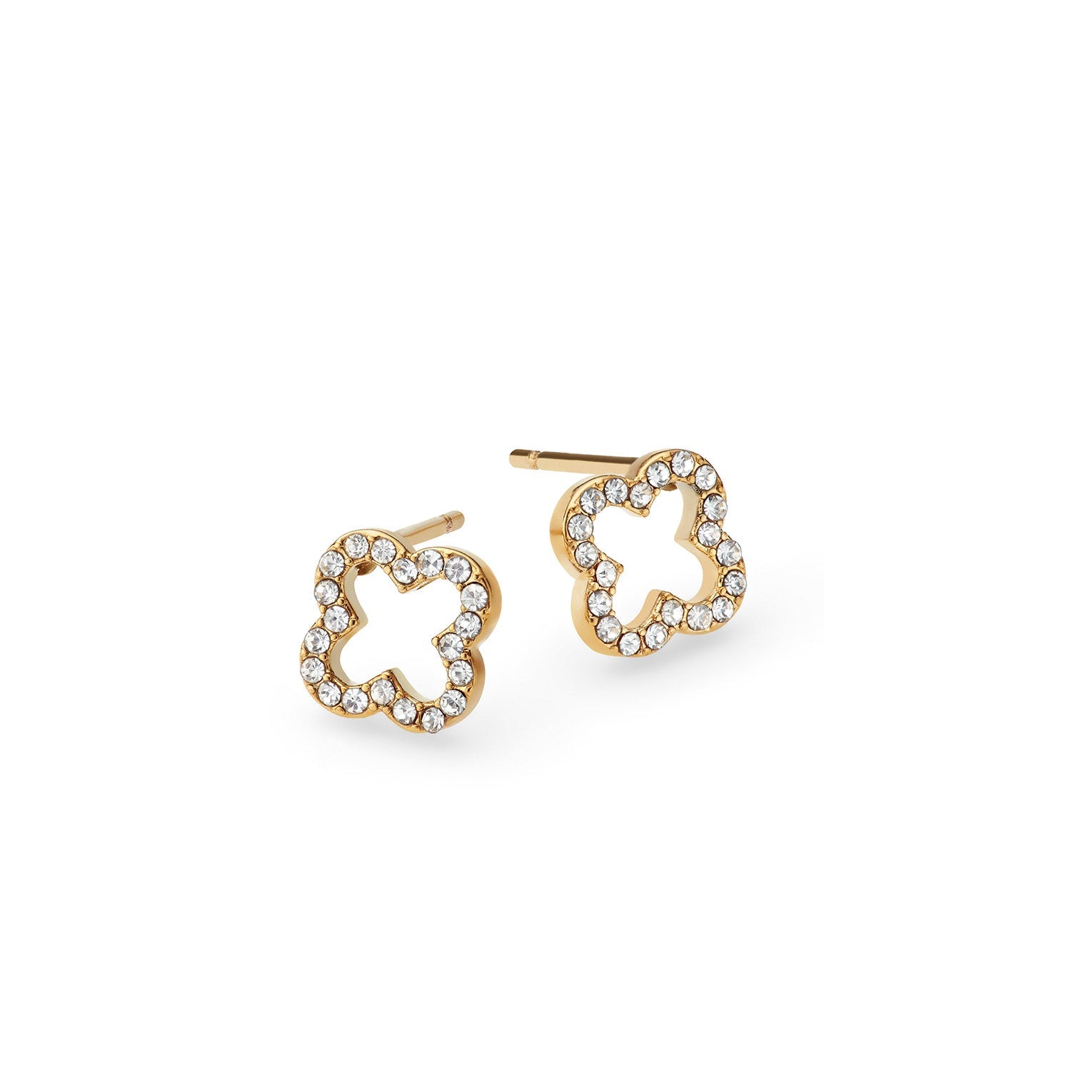 Crystal Clover Studs (Gold) – Abbott Lyon