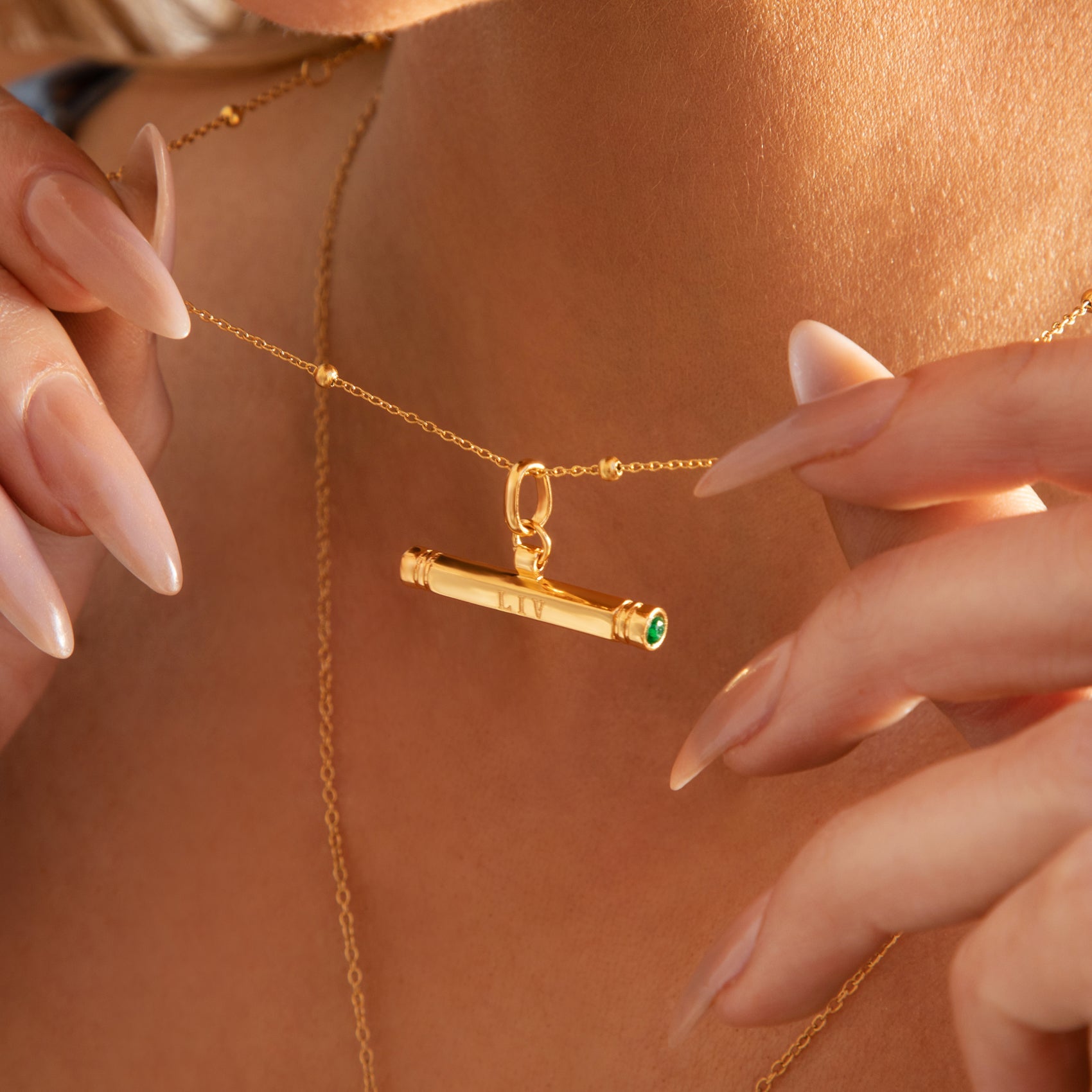Custom Stamped T-Bar Necklace (Gold) – Abbott Lyon