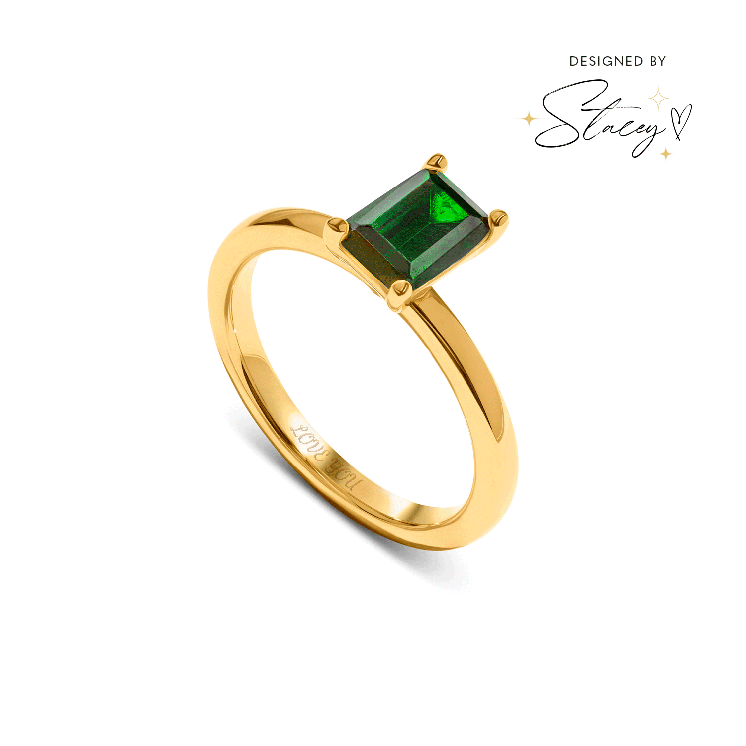 Birthstone Emerald Cut Legacy Ring 1ct (Gold) – Abbott Lyon