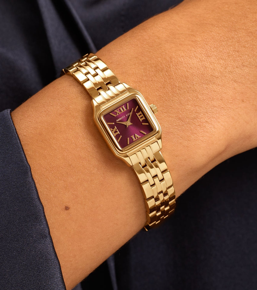 Essence 19mm Burgundy Watch (Gold) – Abbott Lyon