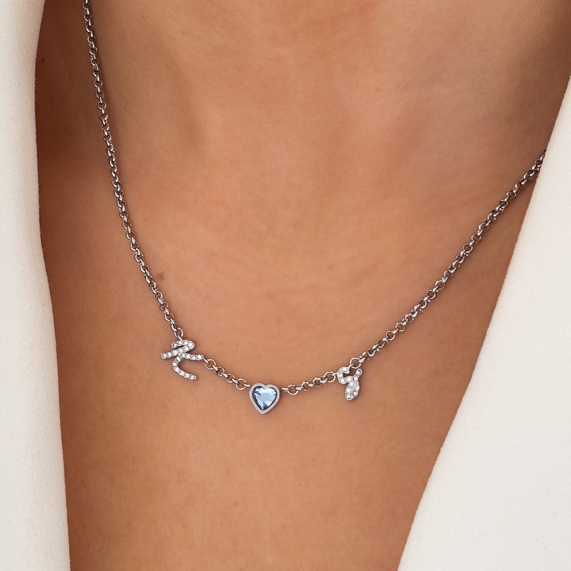 Made Mine Initials & Birthstone Necklace (Silver) – Abbott Lyon