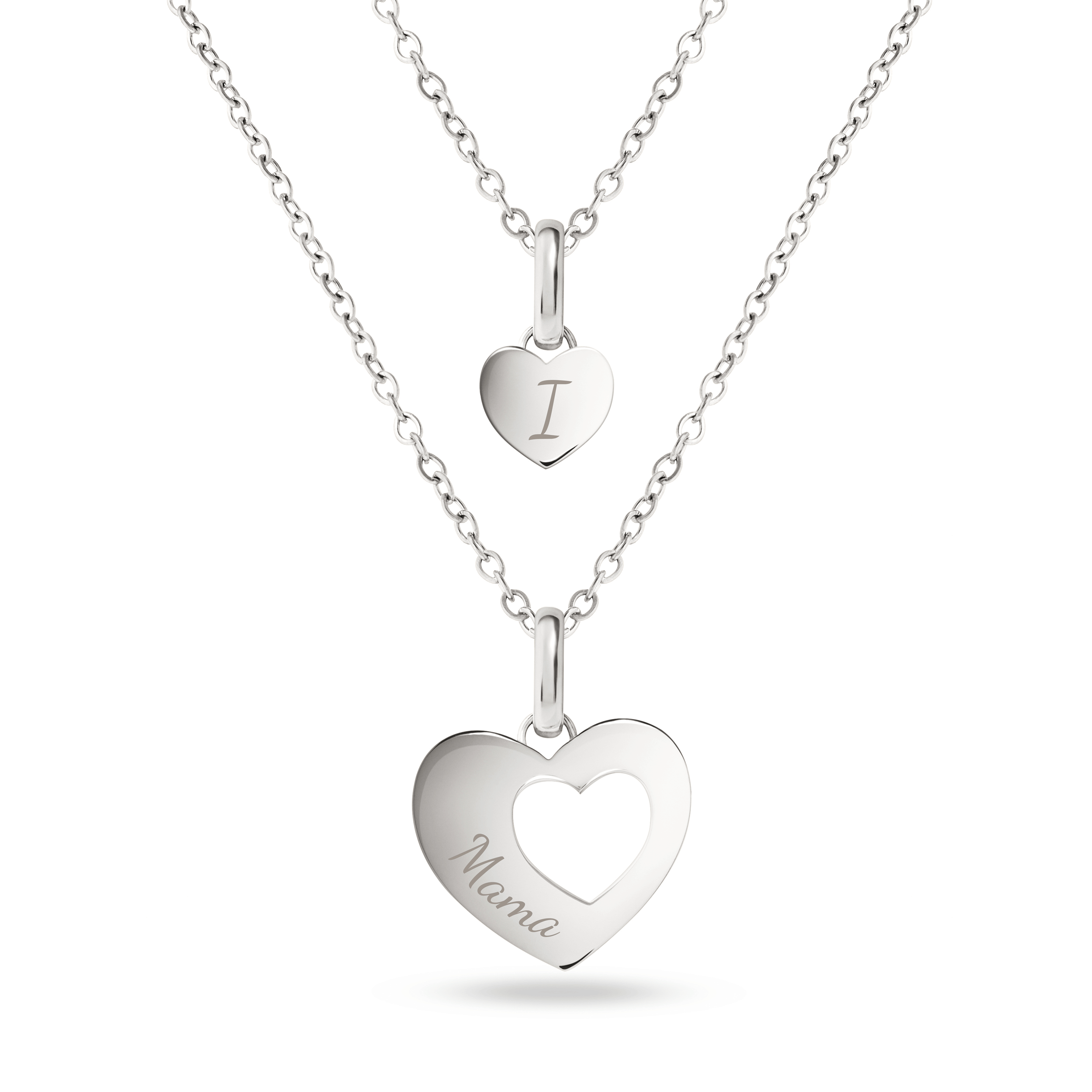 Heart 'Mini & Me' Necklace Set (Silver) – Abbott Lyon