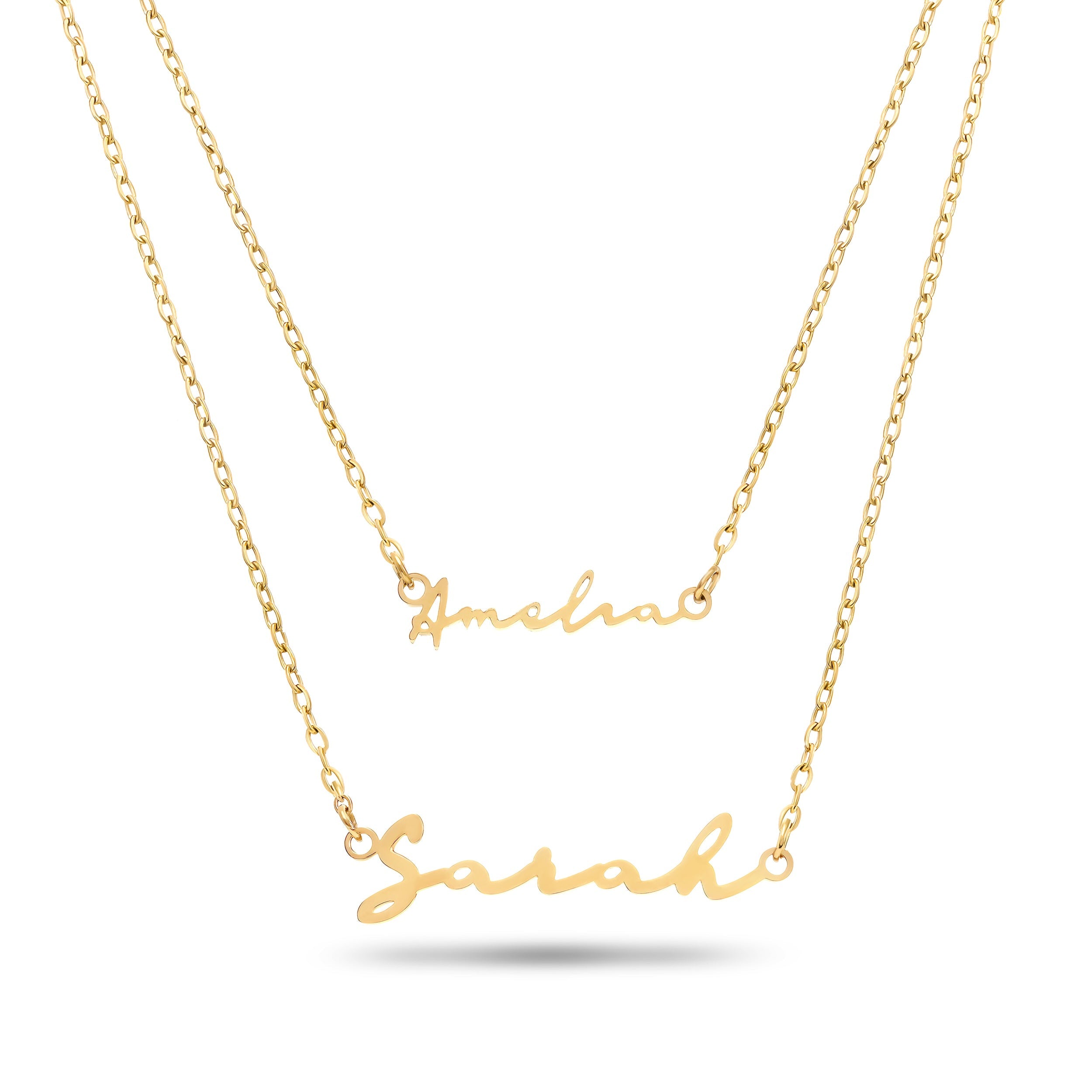 Matching 'Mini & Me' Signature Name Necklace Set (Gold) – Abbott Lyon