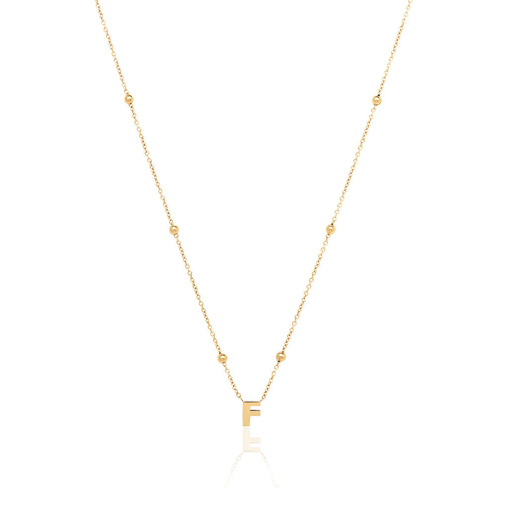 Mini Letter Sphere Chain Necklace (Gold) – Abbott Lyon