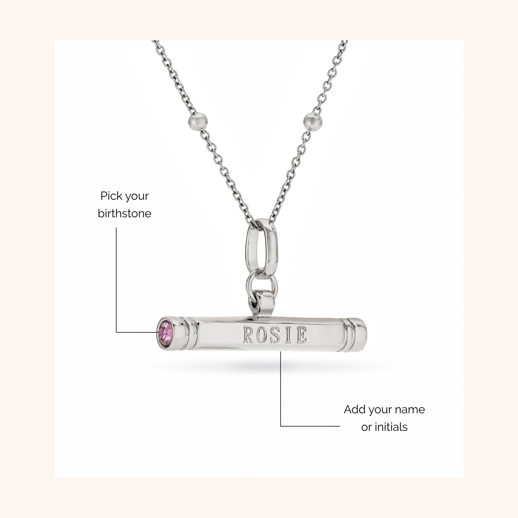 Custom Stamped T-Bar Necklace (Silver) – Abbott Lyon