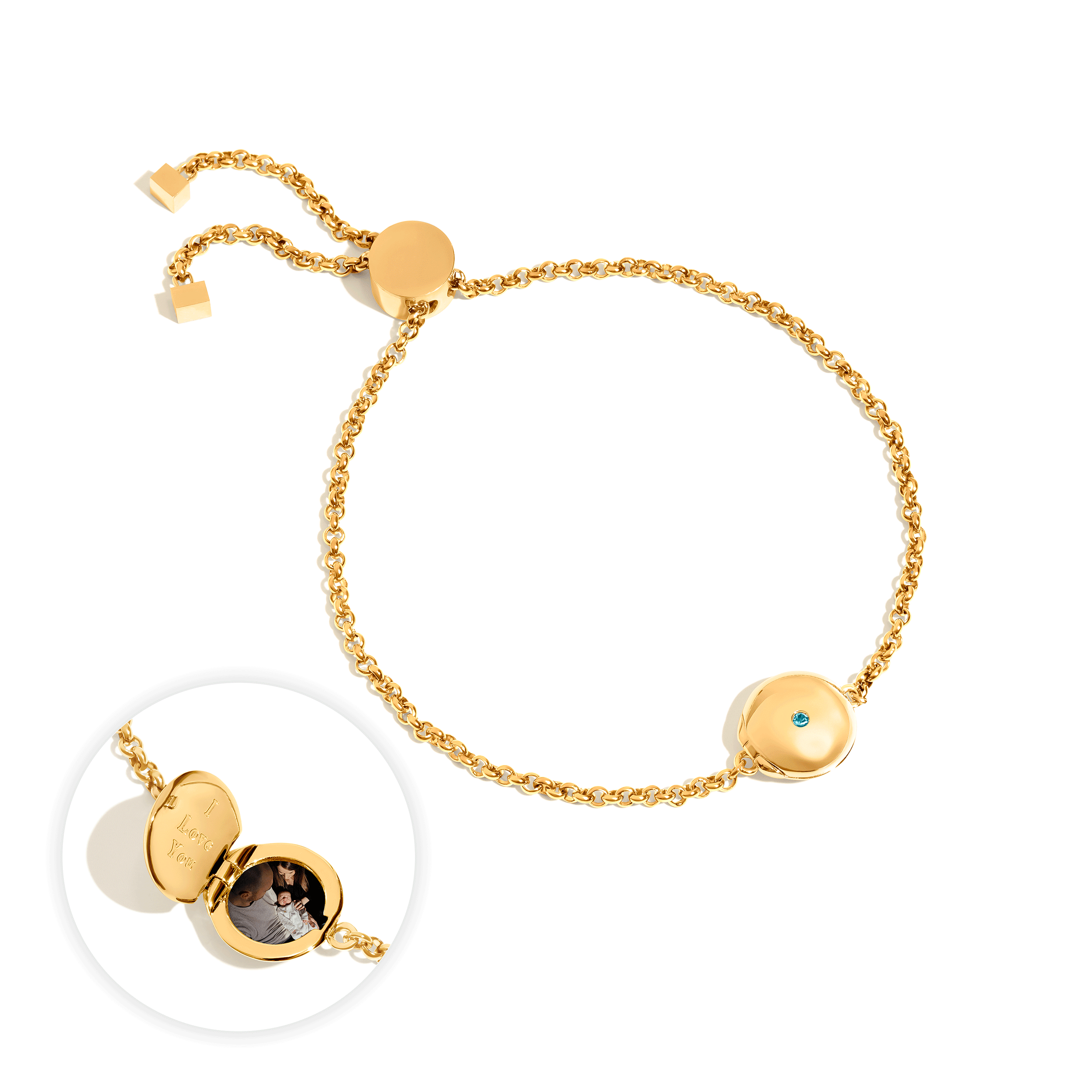 Round Photo Locket Bracelet (Gold) – Abbott Lyon