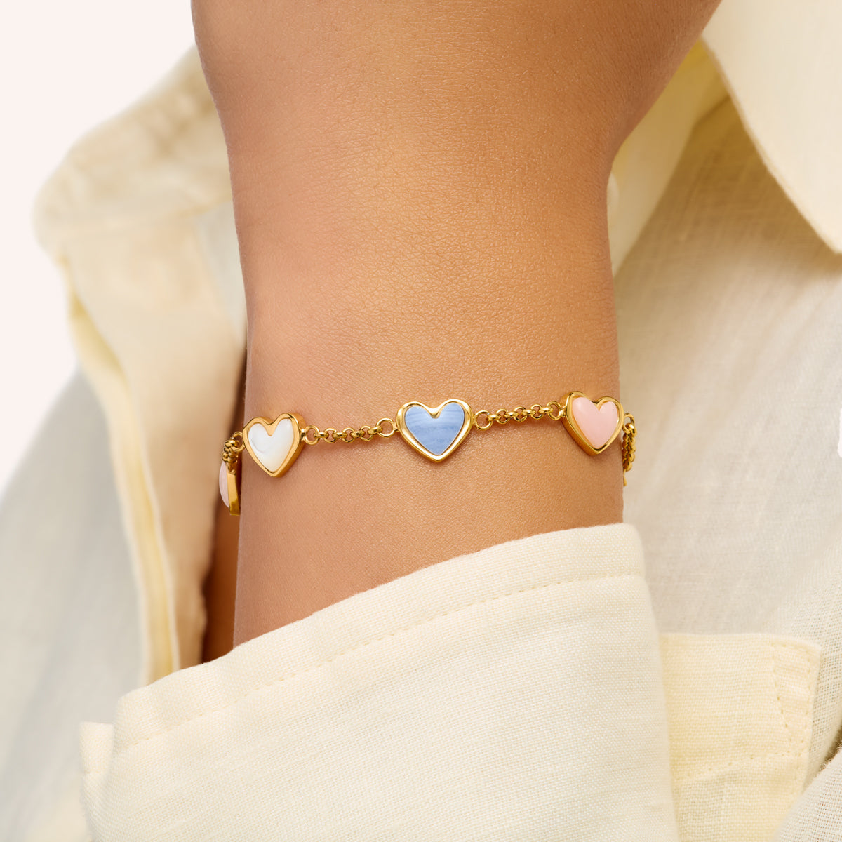 Multi Heart Bracelet (Gold) – Abbott Lyon