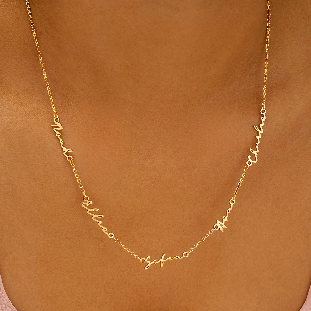 Multi Signature Name Necklace (Gold) – Abbott Lyon