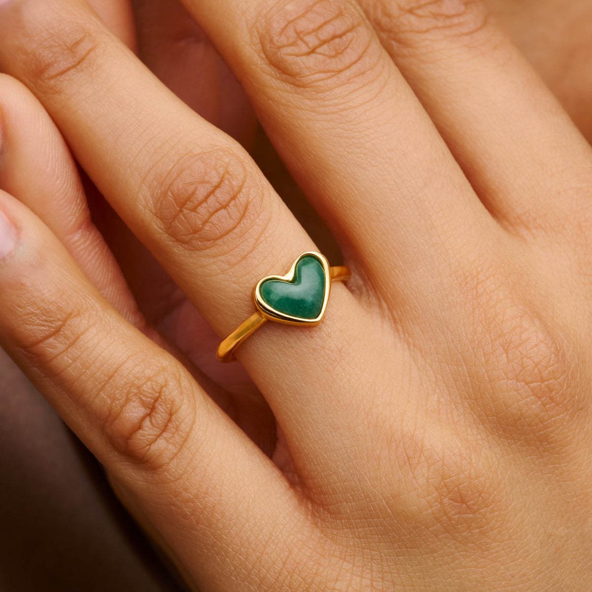 Green Quartz Heart Ring (Gold) – Abbott Lyon