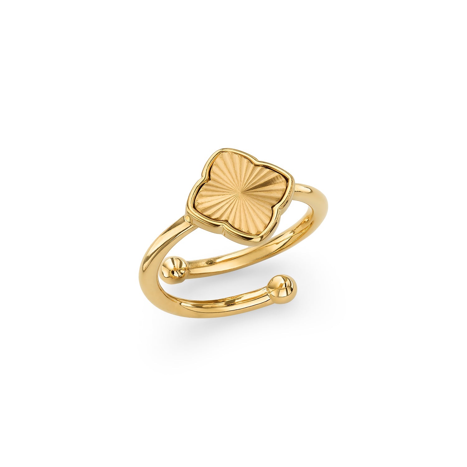 Textured Clover Ring (Gold) – Abbott Lyon