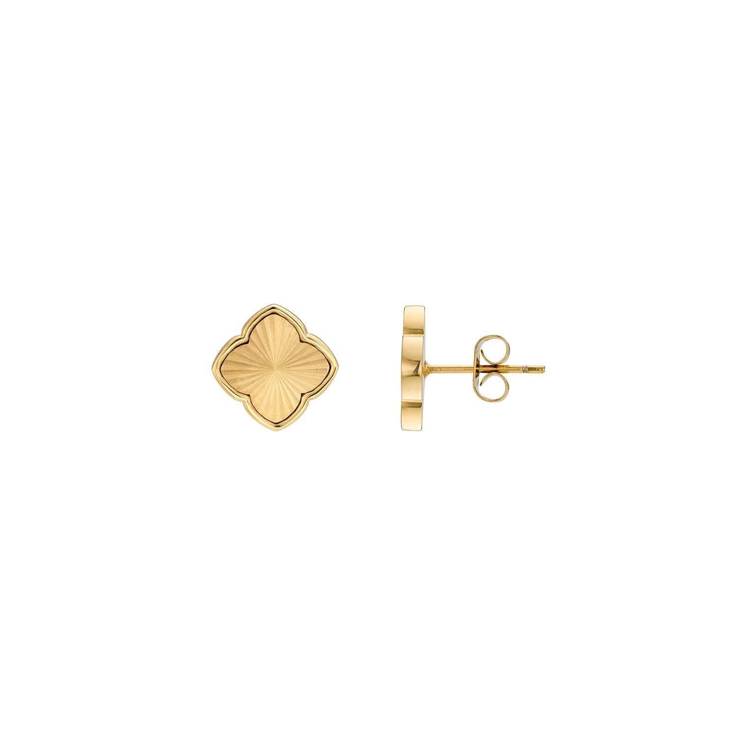 Textured Clover Stud Earrings (Gold) – Abbott Lyon