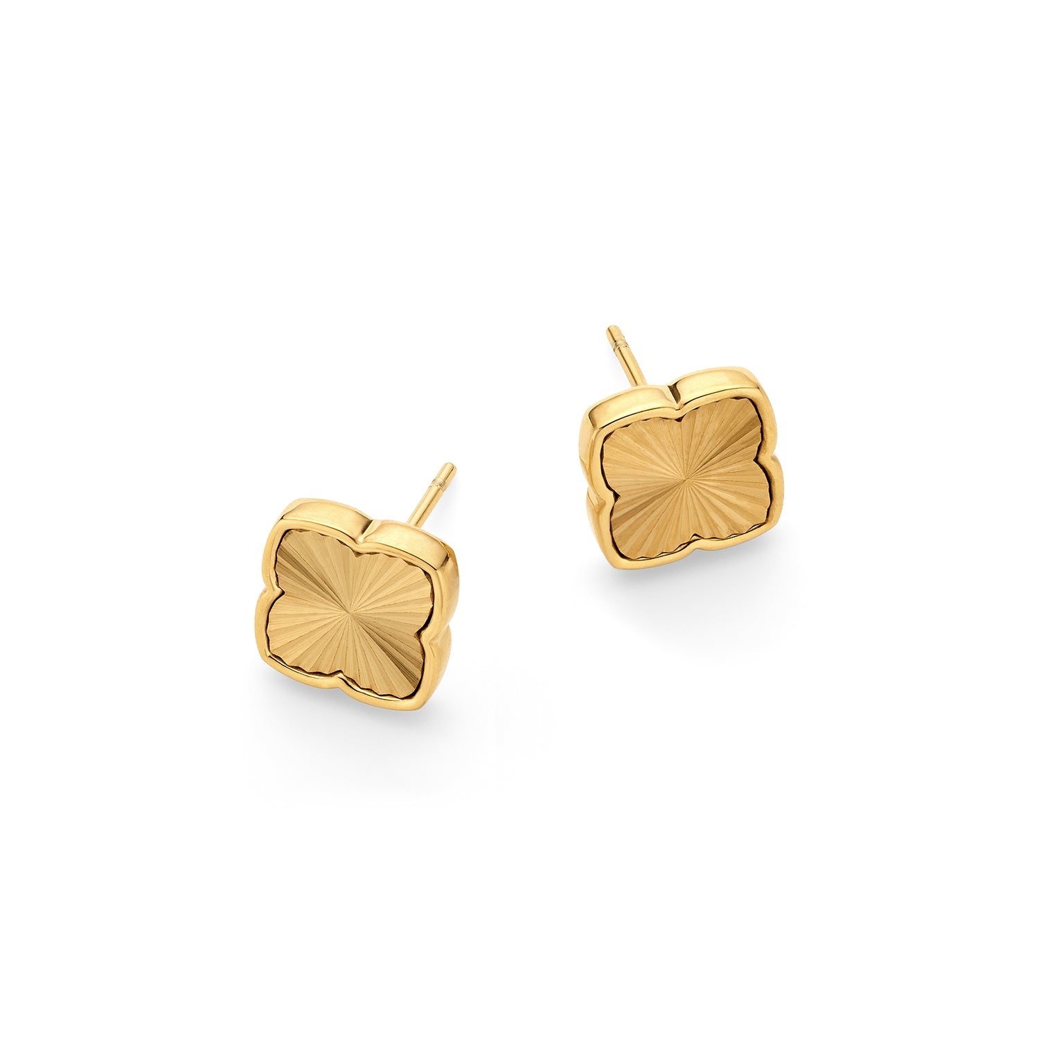 Textured Clover Stud Earrings (Gold) – Abbott Lyon