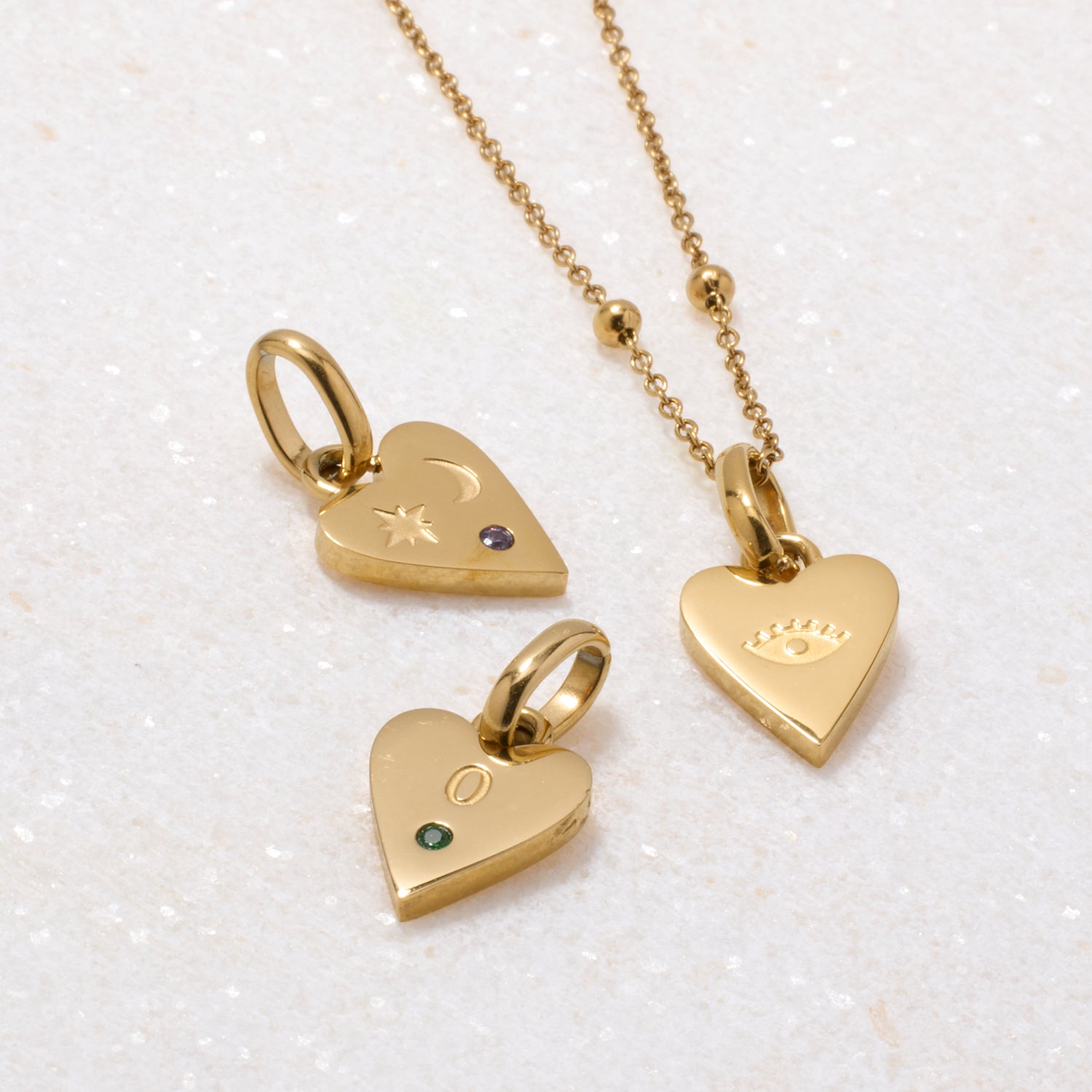 Custom Stamped Heart Pendant Necklace (Gold) – Abbott Lyon