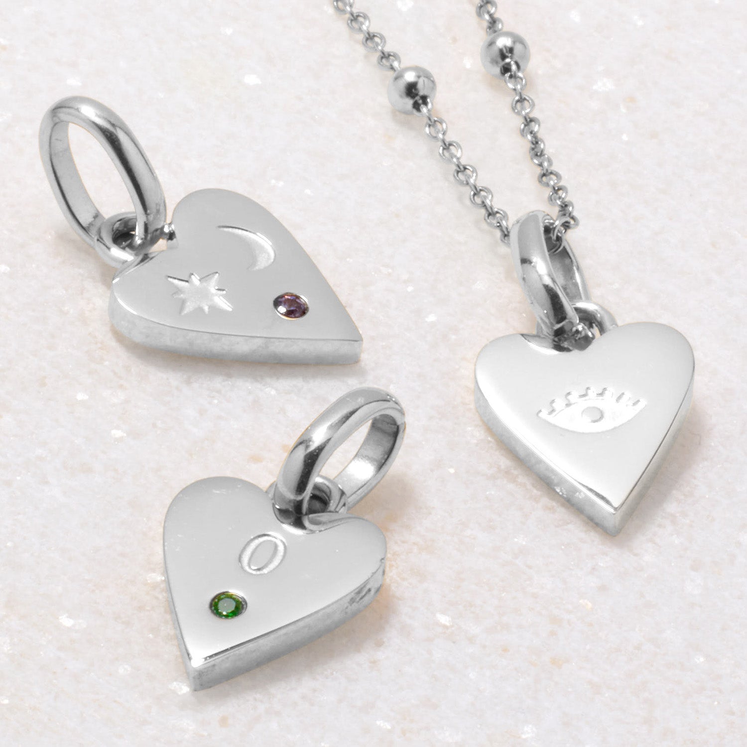 Custom Stamped Heart Pendant Necklace (Silver) – Abbott Lyon
