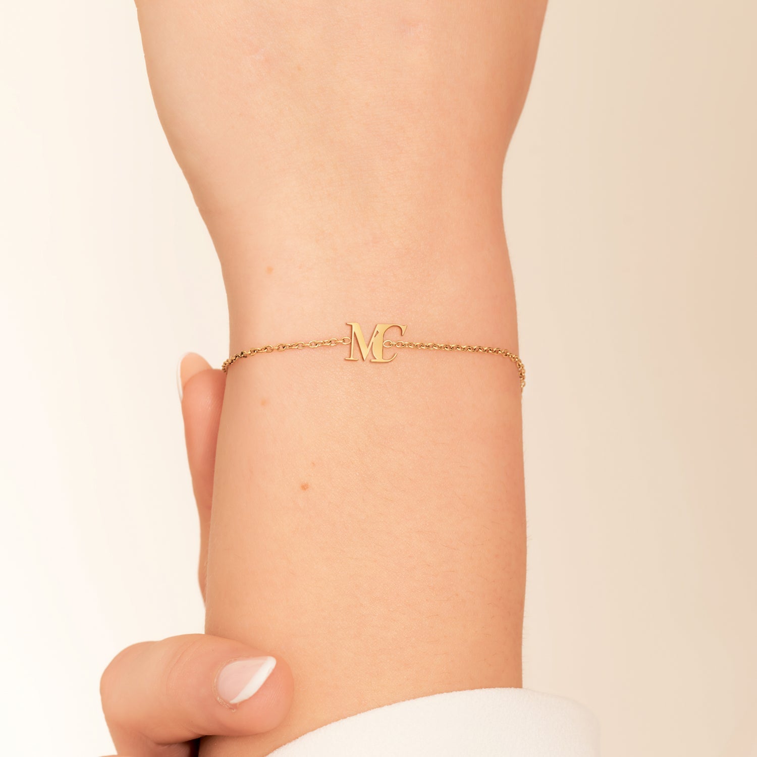 Mini Double Initial Bracelet (Gold) – Abbott Lyon