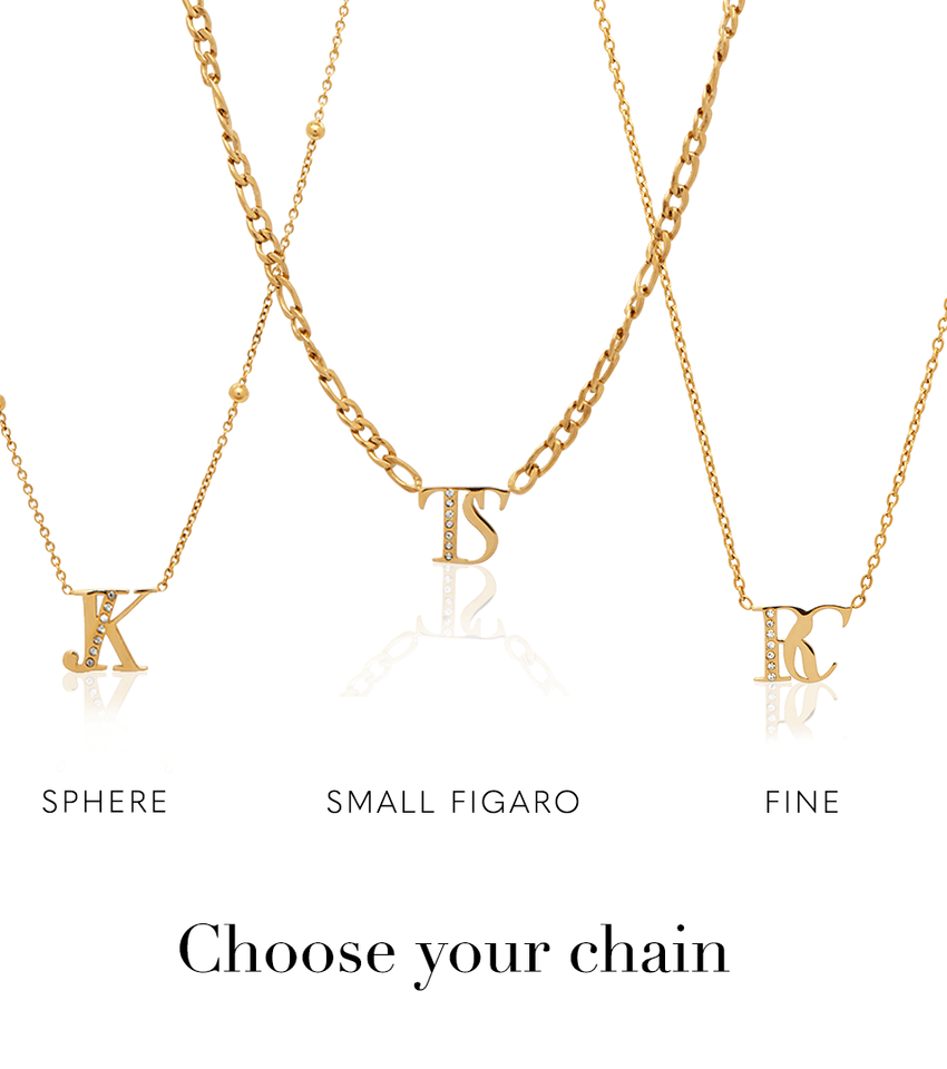 Double Initial Crystal Necklace (Gold) – Abbott Lyon