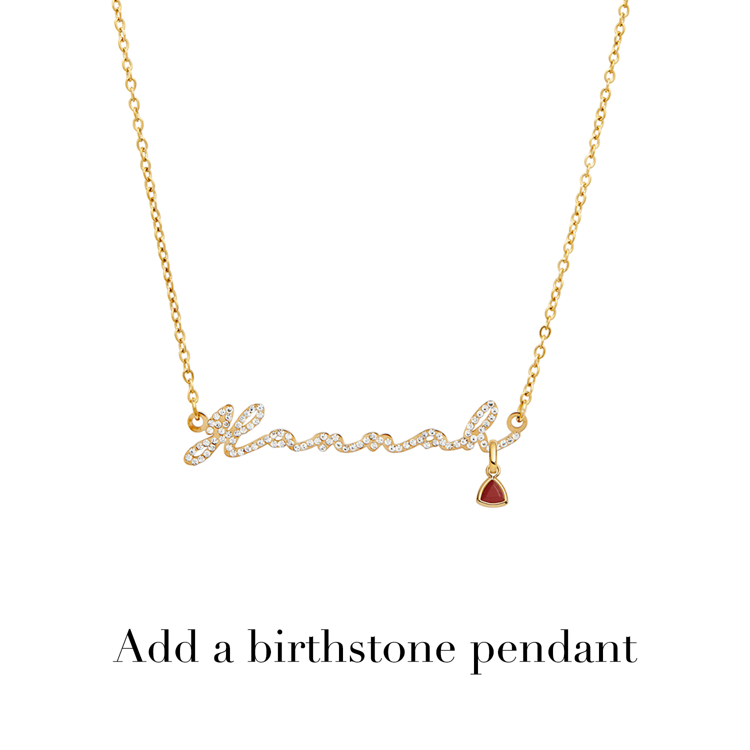 Crystal Signature Name Necklace (Gold) – Abbott Lyon