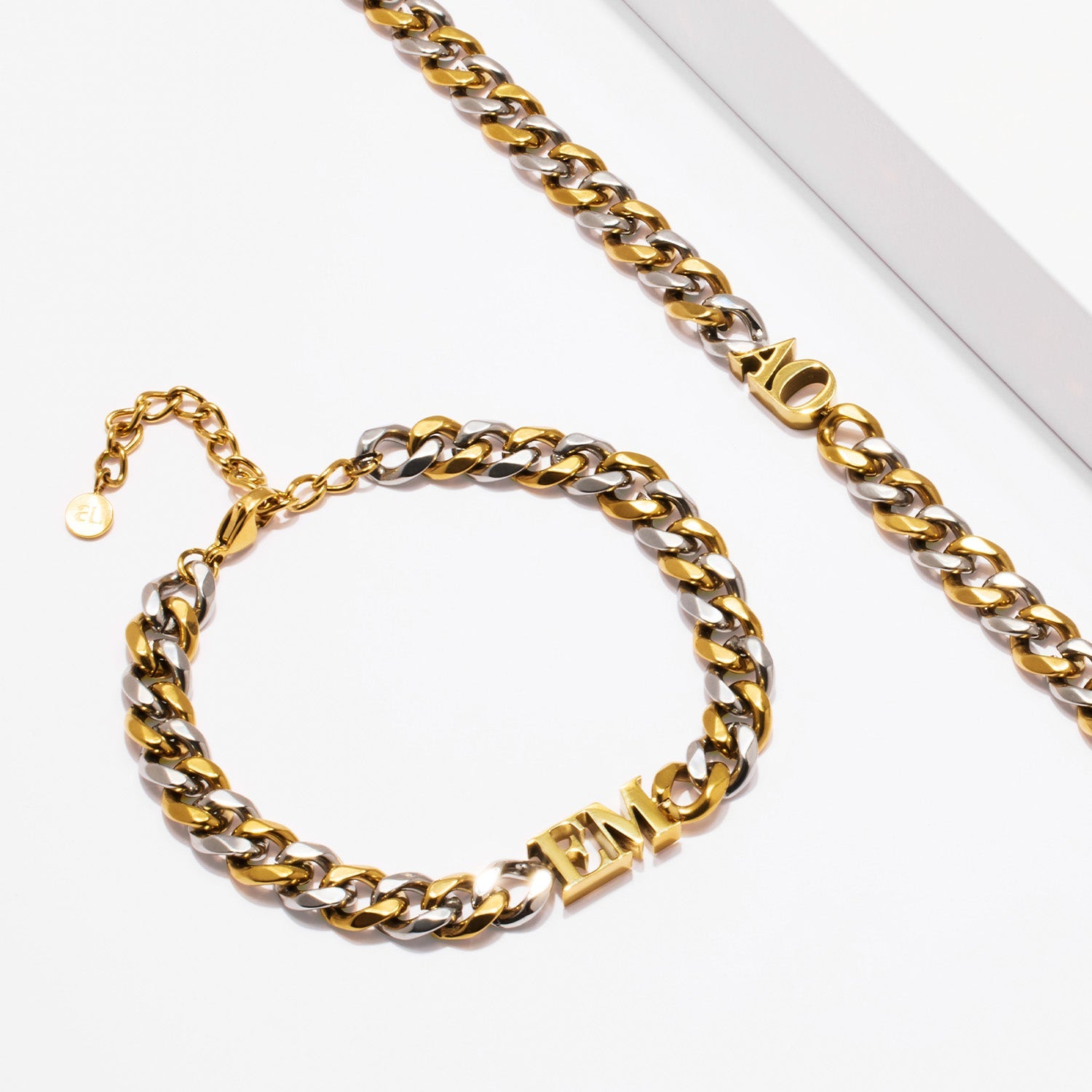 Initial Curb Bracelet (Gold/Silver) – Abbott Lyon